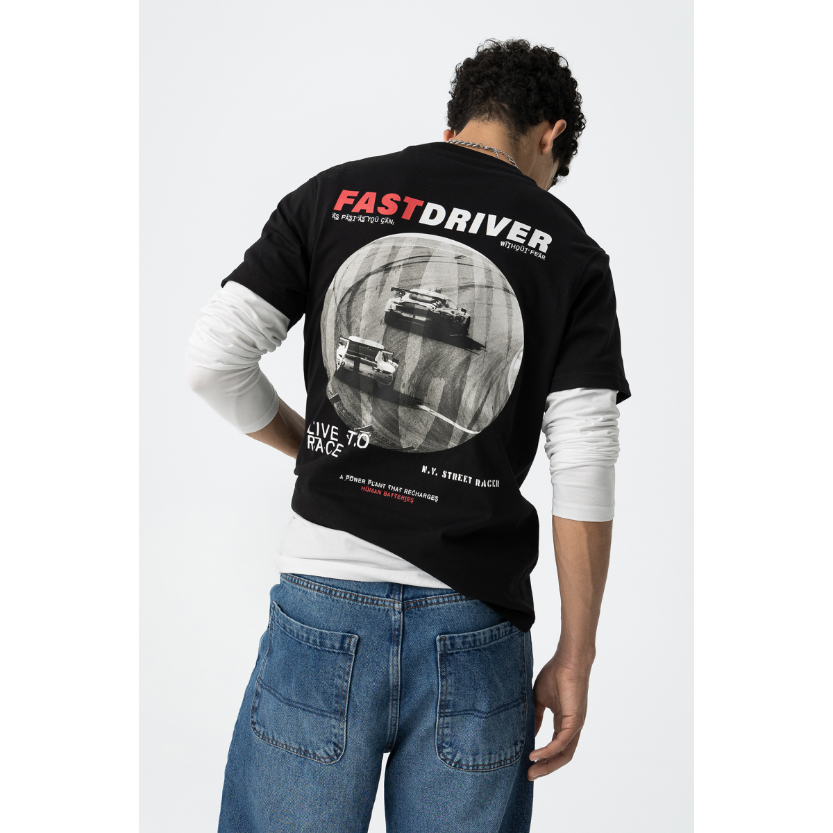 Fast Driver Theme Printed T-shirt - 10063062_000 | Tiffosi