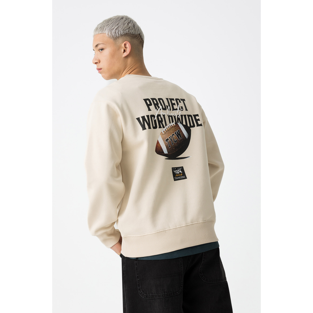 Printed Relaxed Fit Hoodie - 10061082_116 | Tiffosi