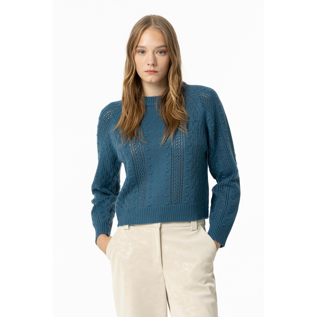 Camisola Tricotada com Relevo - 10056360_797 | Tiffosi