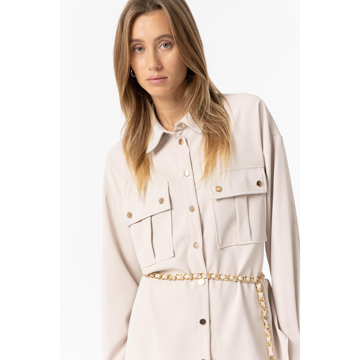 Beige Long Sleeve Shirt - 10060657_107 | Tiffosi